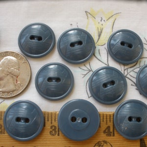 Cool Mid Century Blue Vintage Buttons 3/4 30L 19MM Textured Pattern ...
