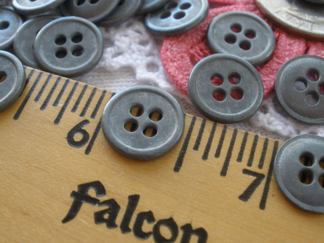 12MM Industrial Matte Dull Silver Color Shirt Buttons 19L Narrow Rim 4 ...