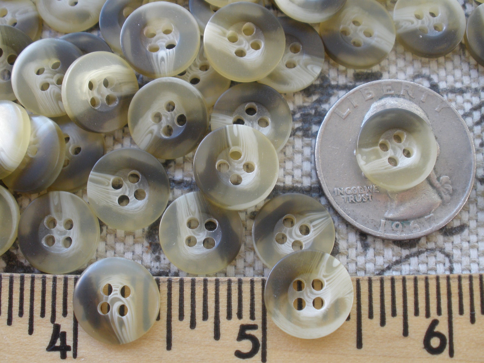 12MM Retro Cool Bulk Shirt Buttons 24pcs Translucent Ecru Brown 18L ...