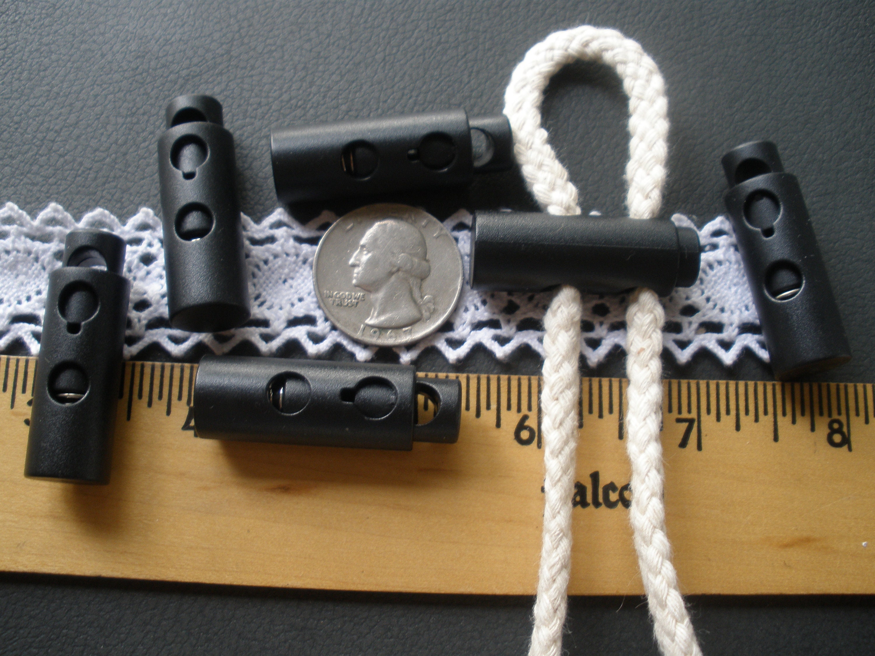 Double Cord Stops Black Round cord locks Barrel Toggles 40MM | Etsy