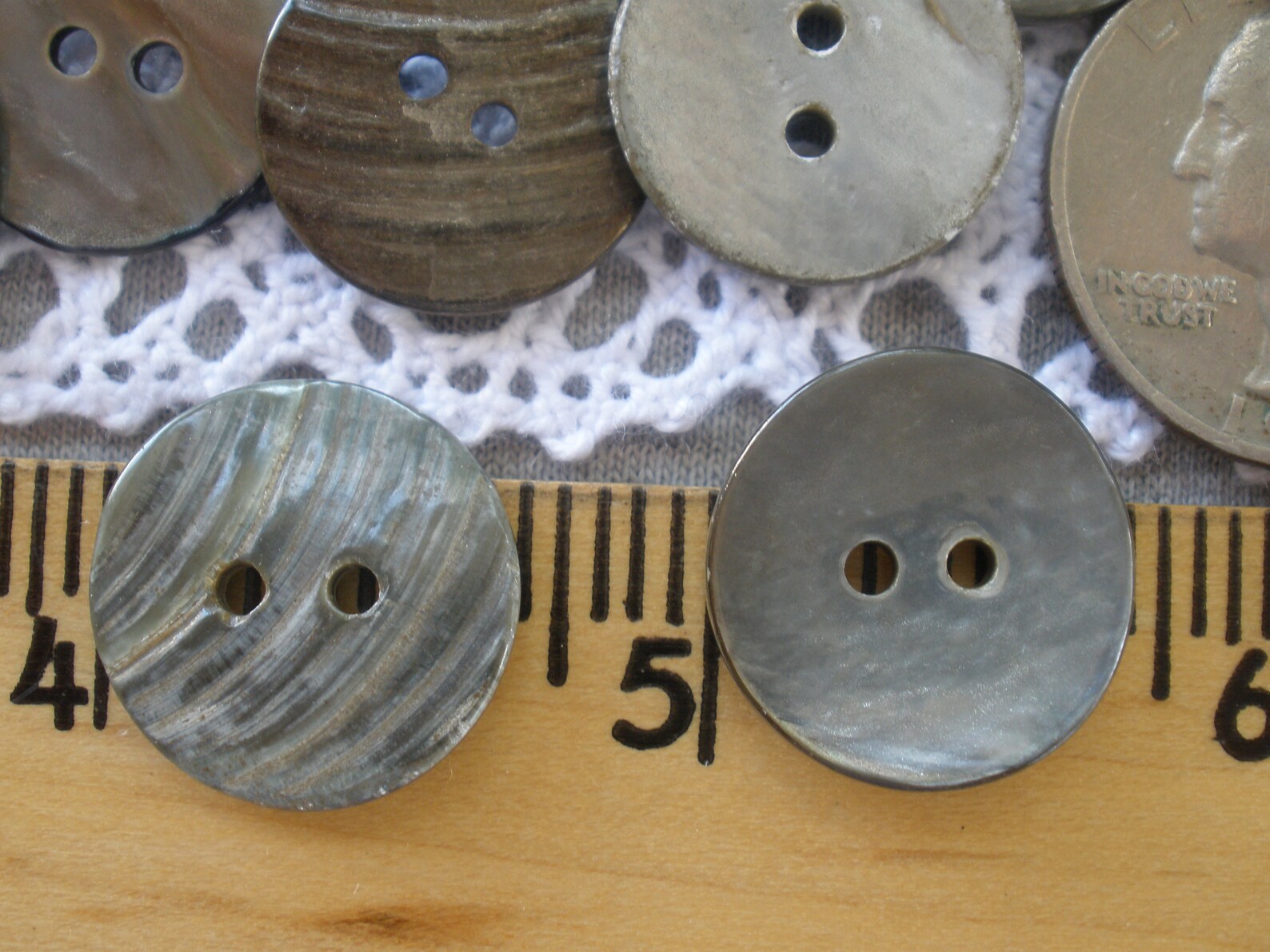 Gorgeous Silver Gray Brown Mussel Shell Buttons 17MM 28L | Etsy