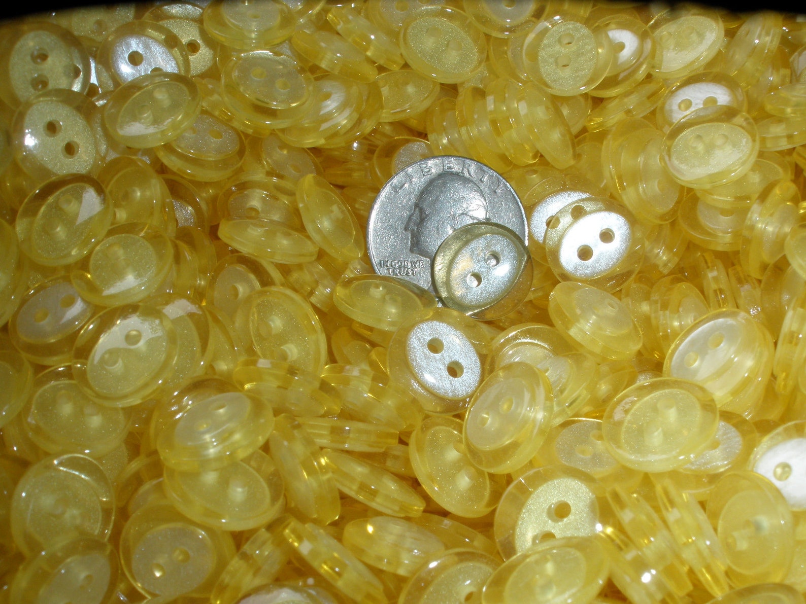 14MM Cool Yellow Clear Vintage Buttons Oval Pearlized Center 2 - Etsy