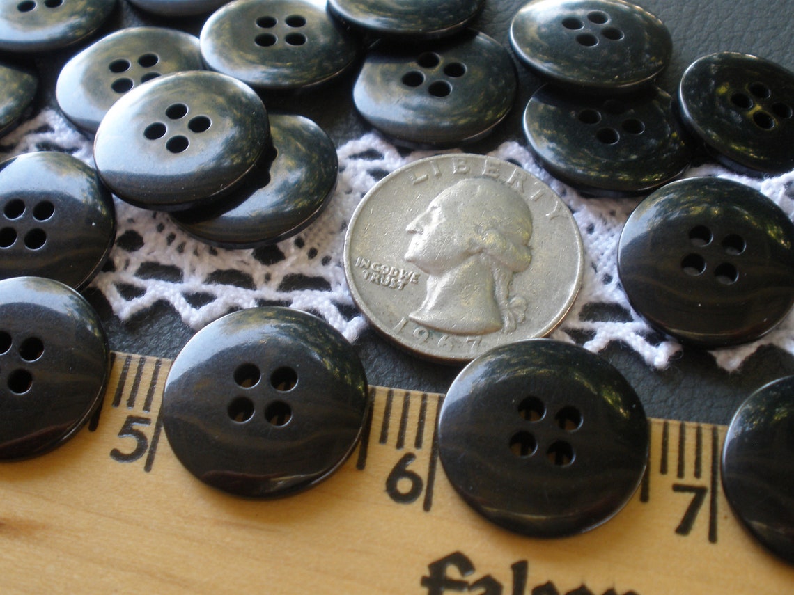 19MM basic round 4 hole Black Buttons 3/4 tapered to | Etsy