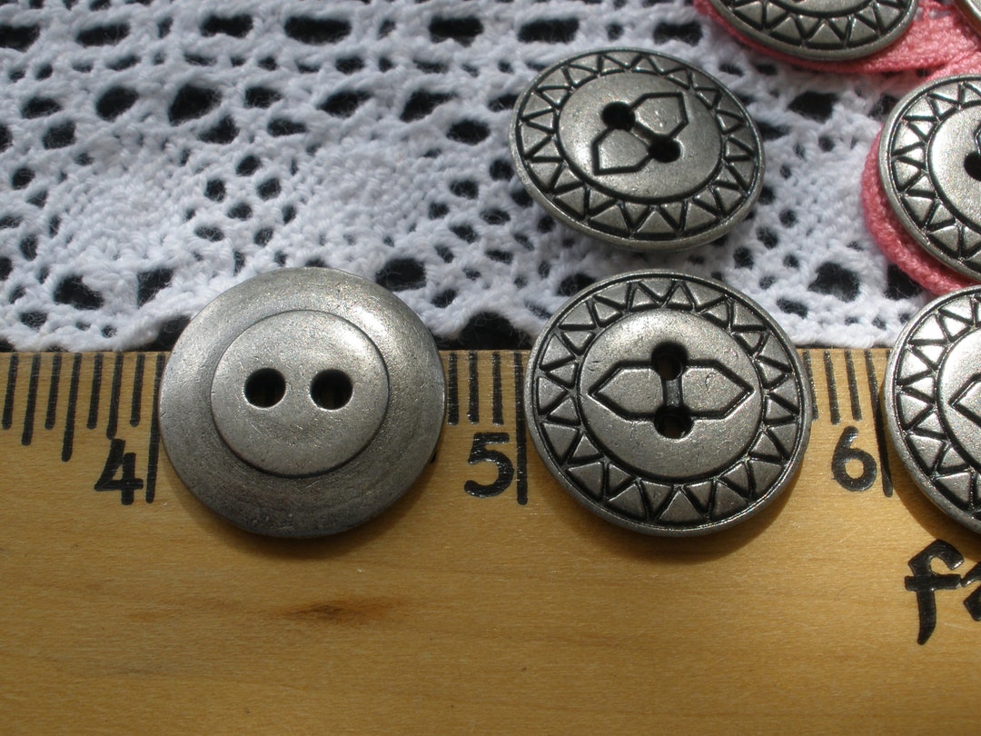 20MM Sawtooth Pattern Metal Buttons Tribal Western Shirt Black on ...