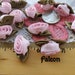 Light Pink & White Gingham Ribbon Barrel Roses Hand Sewn Appliques 36 ...