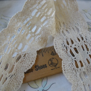 Natural Color Lace Crochet Cotton Lace Trim 1.75" Wide Scallop Edges ...