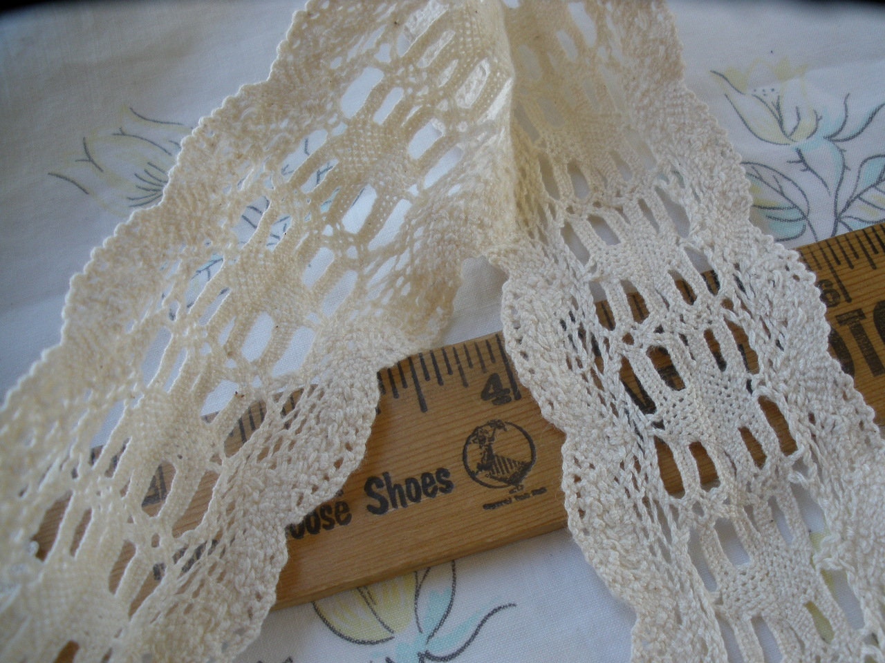 Natural Color Lace Crochet Cotton Lace trim 1.75 wide | Etsy