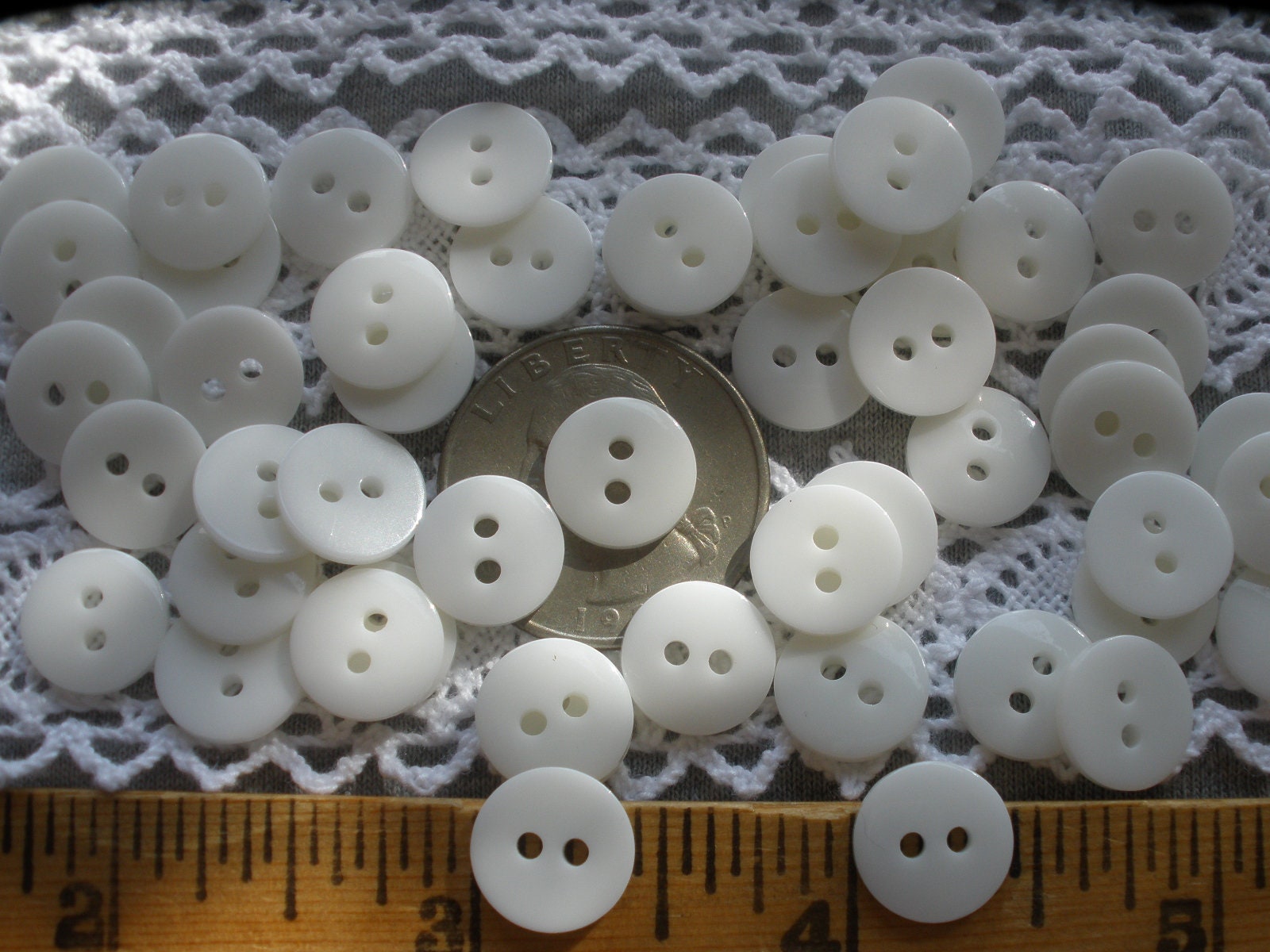 11MM White Buttons 48 Plastic 18L 2-hole 7/16 sew on | Etsy