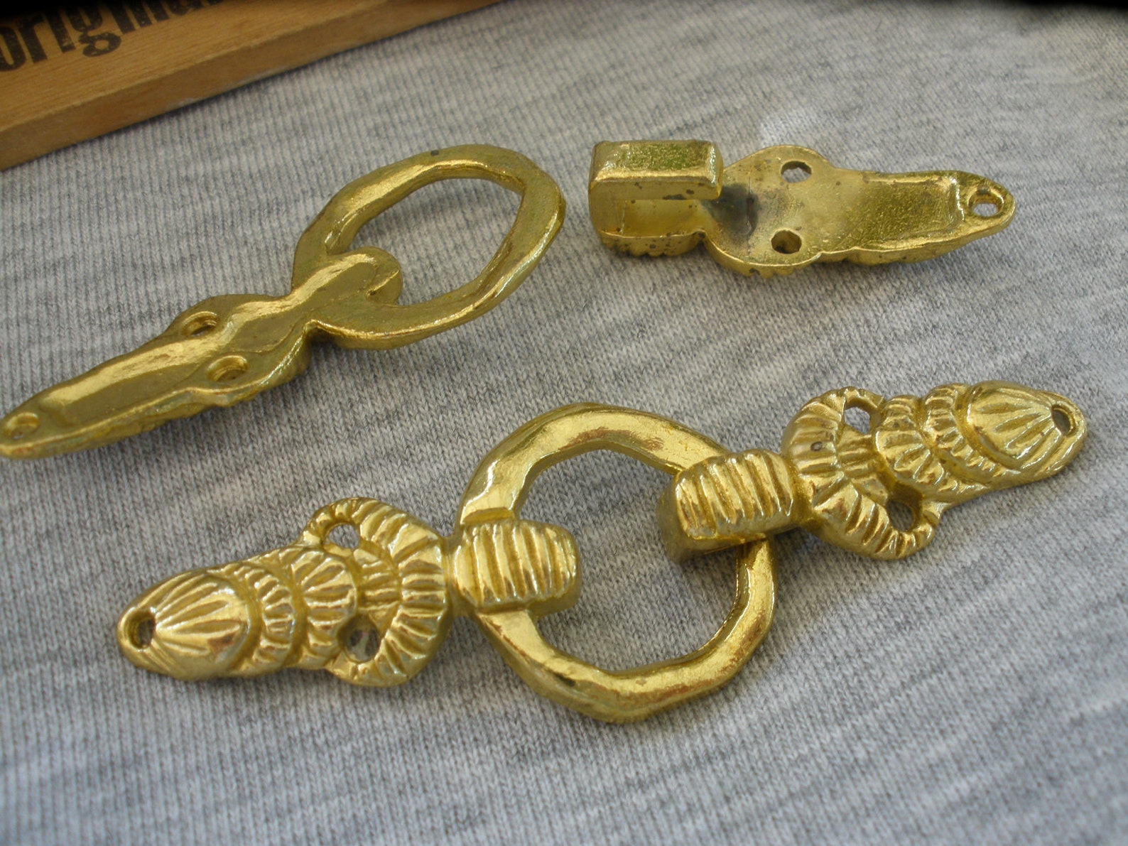 Vintage Sweater Clasp Gold Color Hook and Loop Coat Closures 1 | Etsy