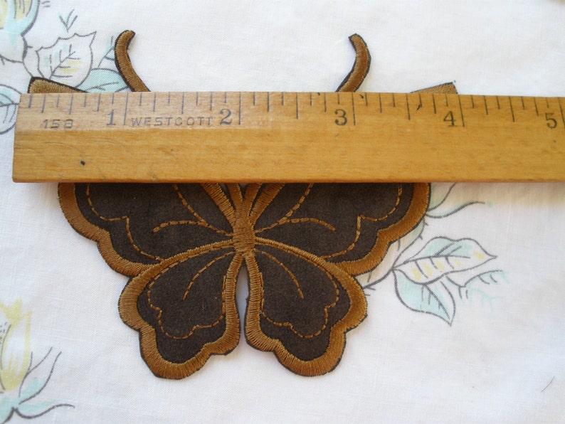 Embroidered Brown Suede Flower or Buttlerfly Applique Patches - Etsy