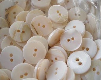 Thick Freshwater Shell MOP Buttons Pearl White 20L 1/2 13MM 2-hole Sew ...