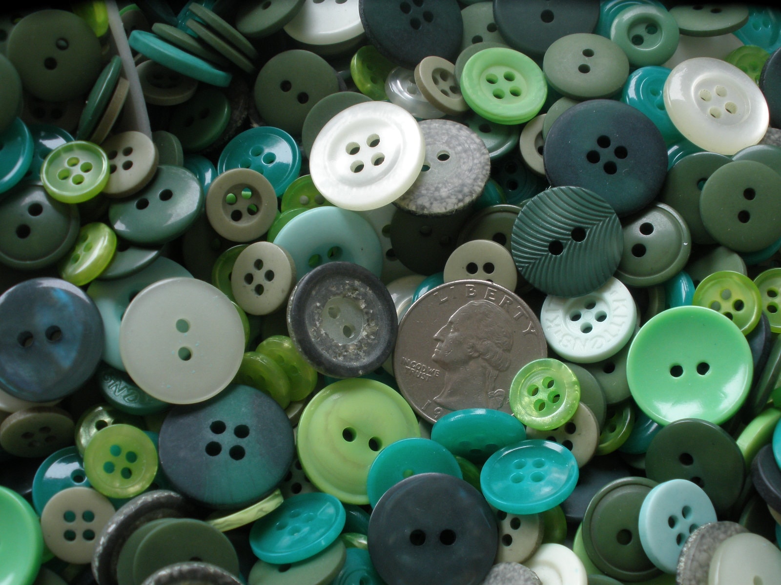 Over 200 Green Buttons assorted sizes and shades plastic 11mm | Etsy