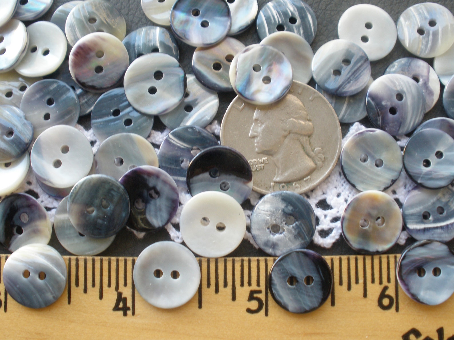 Blueberry & Cream MOP Shell Buttons 13MM 20L 1/2 Pearl 2 - Etsy