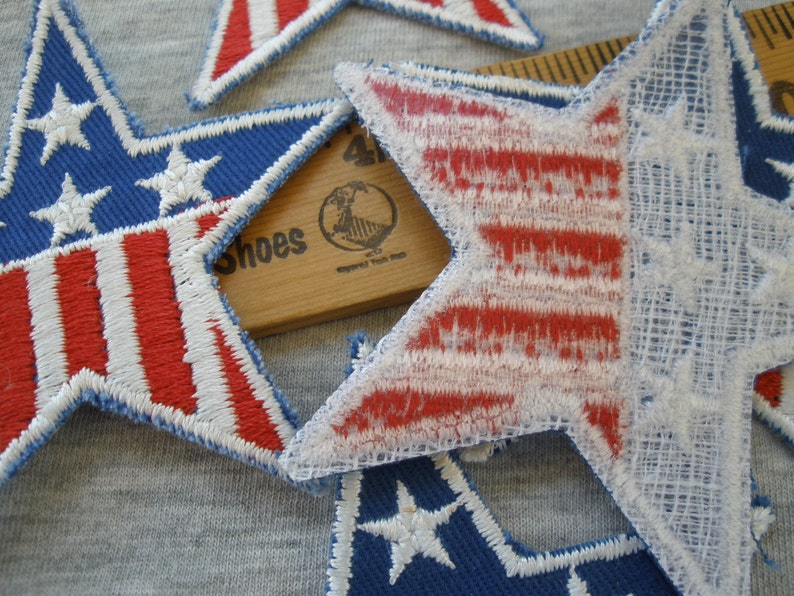 Star Applique Patches American Flag Embroidered Stars 3.25" Iron-on ...