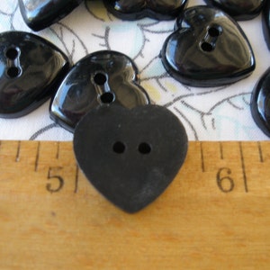 Shiny Black Heart Buttons 16MM 2-hole Sew-on Sewing Crafts Scrapbook ...