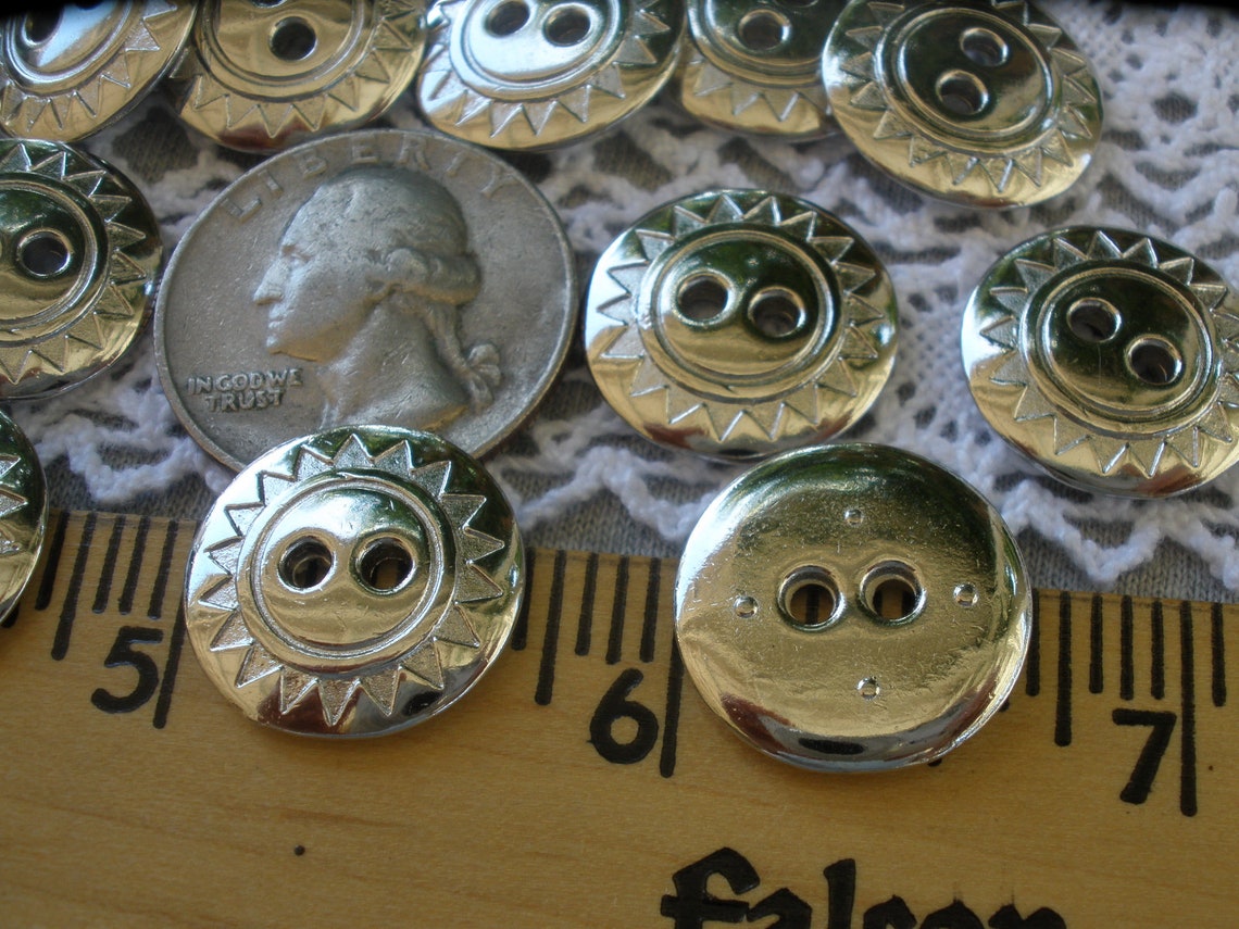 Celestial Sun Pattern Metal Buttons Shiny Nickel Silver Color 28L 17 ...