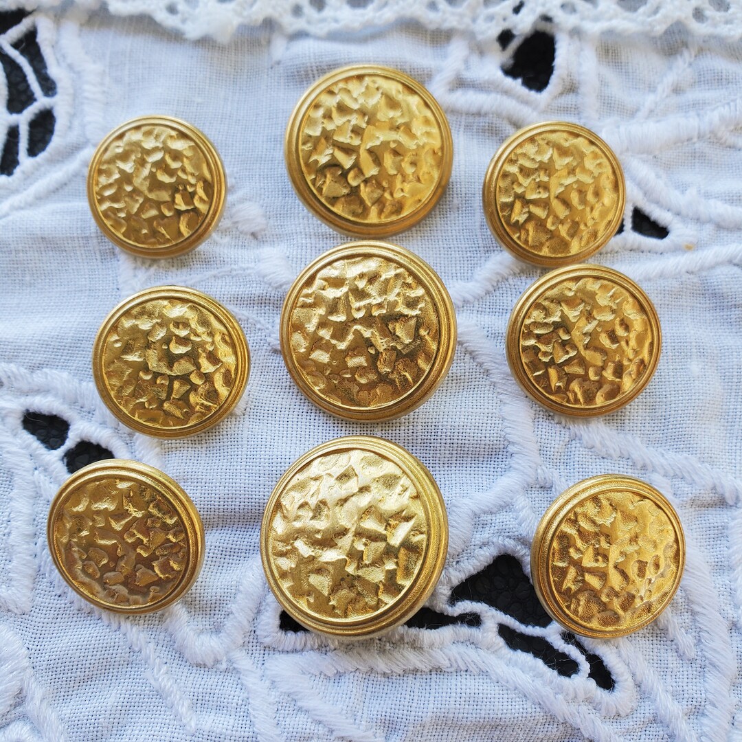 Matte Gold Color Textured Metal Shank Buttons 3/4" or 7/8" (19MM 30L ...