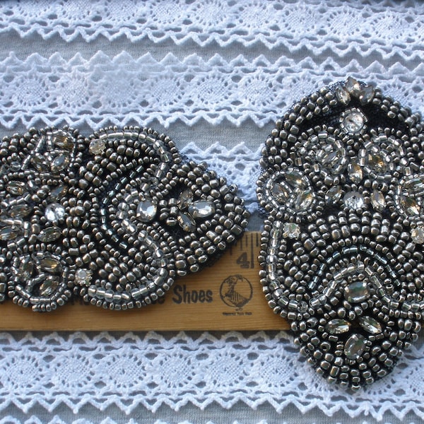Black Beaded Applique - Etsy