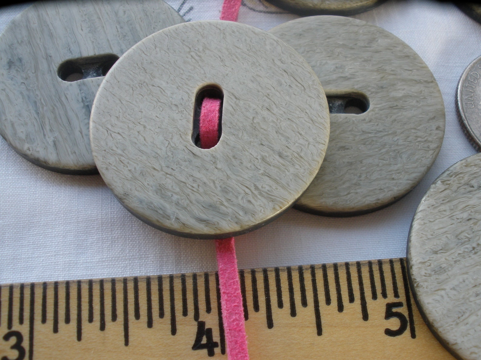 7 Large Coat Buttons 55L 35mm 1 3/8 Gray-beige Formica - Etsy
