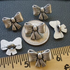 Vintage Metal Bow Buttons Pewter Color Shank Size 28L (11/16" 17MM ...