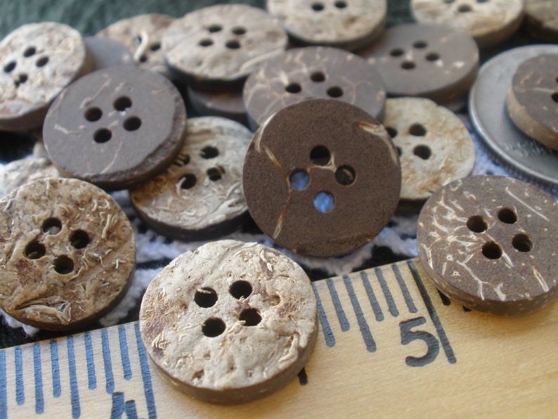 Classic 15MM Coconut Shell Shirt Buttons 4-hole 24L Knit | Etsy