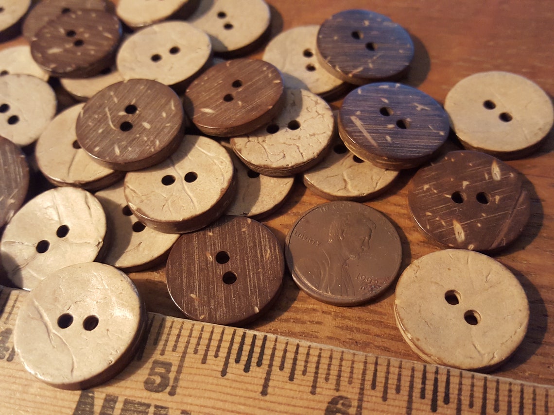 19MM Coconut Shell Buttons 13 Each 30L 2 Hole Sew on 2MM Holes - Etsy