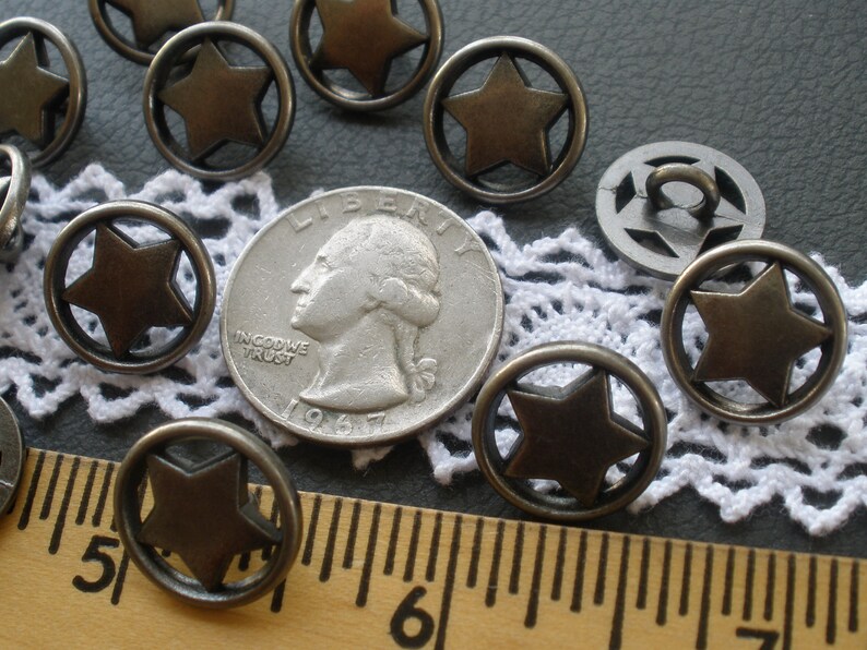 Star Buttons Dull Silver Color Cut Out Metal Shank Size 24L | Etsy