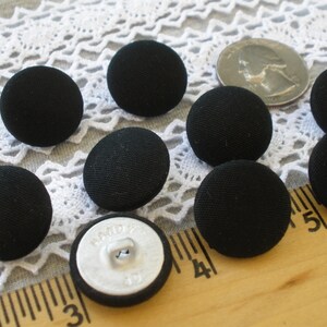 Tuxedo Buttons Black Textured Fabric Cover Buttons 3/4 Cloth Covered ...