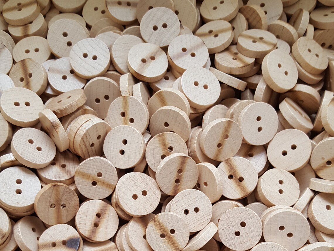 16MM Natural Light Wood Buttons 24 Pieces Size 24L 5/8 - Etsy