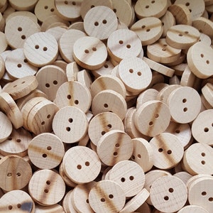 16MM Natural Light Wood Buttons 24 Pieces Size 24L 5/8" Blond Color ...