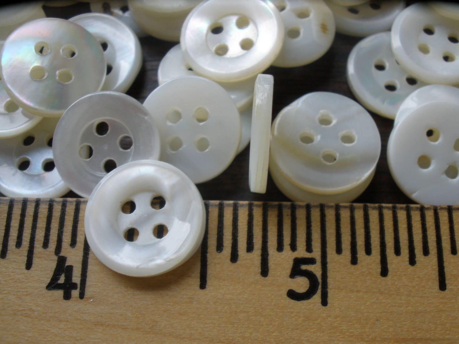 Vintage MOP Classic Shirt Buttons 20L Pearl White 1/2" 13MM 4-hole Sew ...