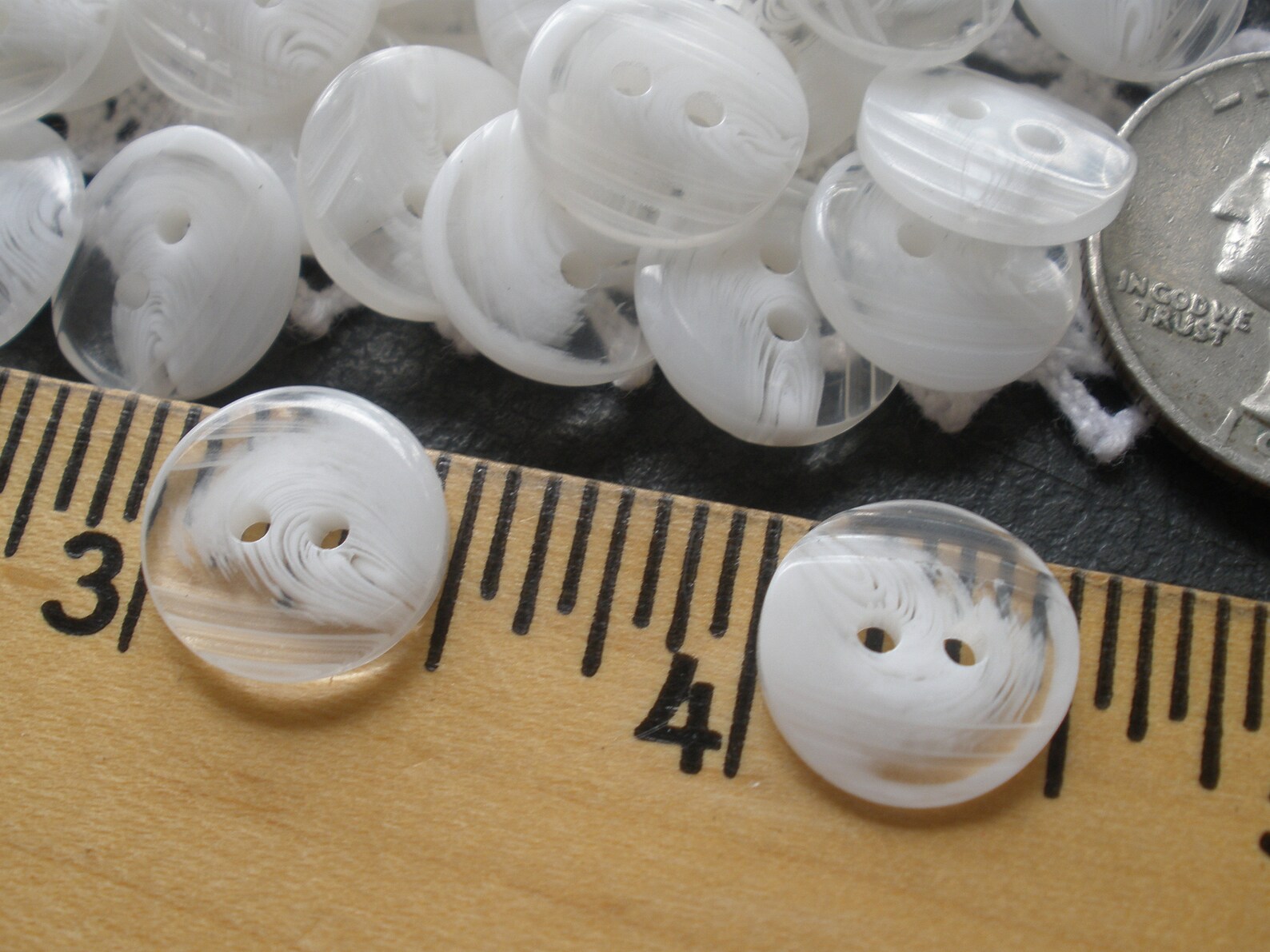 36 Cool Clear & Pink or White Textured Buttons 1/2 20L - Etsy