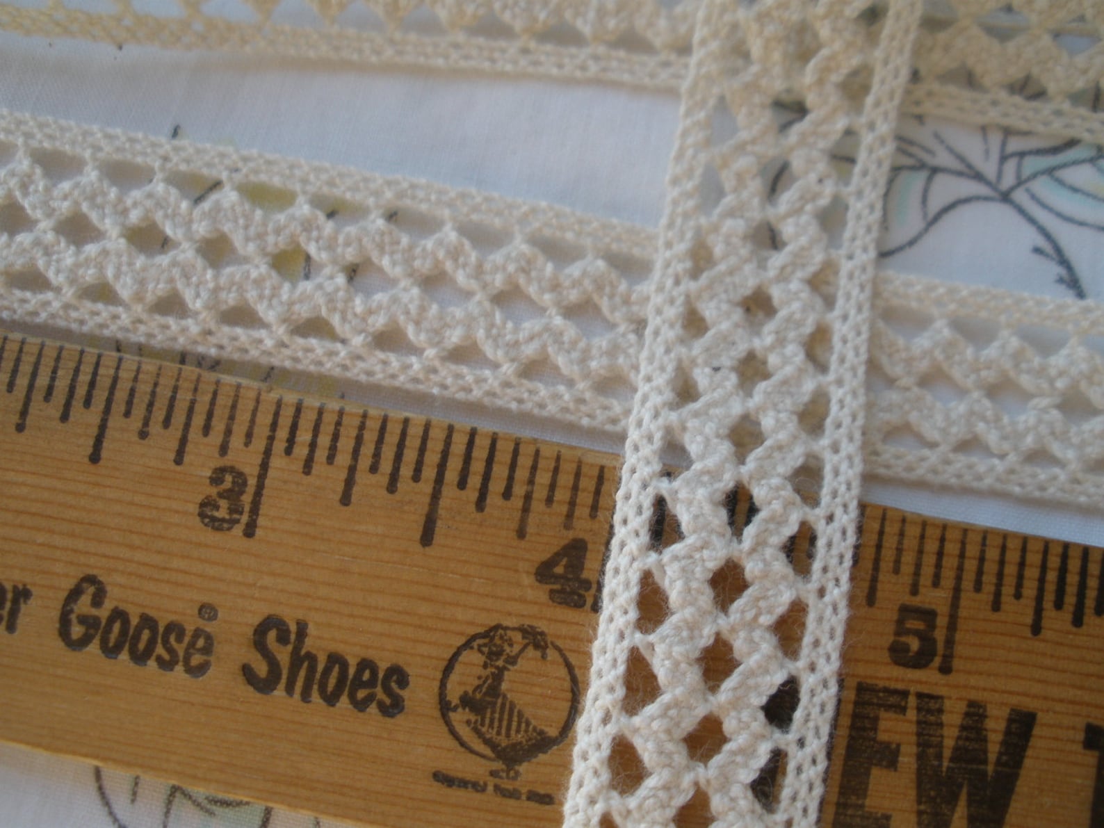 Antique White Cotton Double Rick Rack Straight Edges 20MM Lace Trim 13/ ...