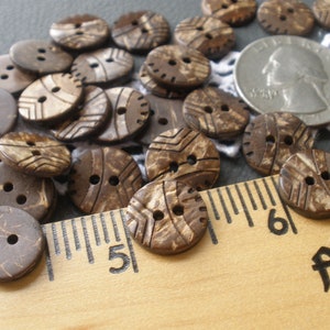 Carved Tribal Southwestern Pattern Coconut Shell Buttons 13MM 20L 1/2 ...