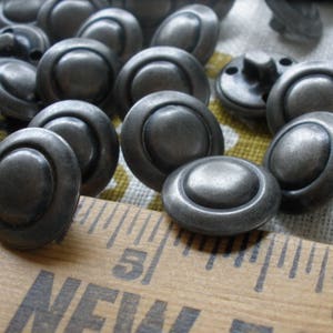 Hollow Ring Dome Shank Buttons 24L Dull Silver Dark Pewter (5/8" 15mm ...