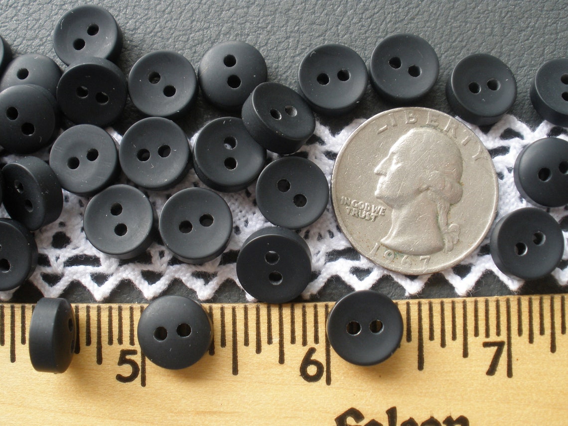 Matte Black Tiny 10mm Buttons 36 Plastic 16L 3/8 Craft - Etsy