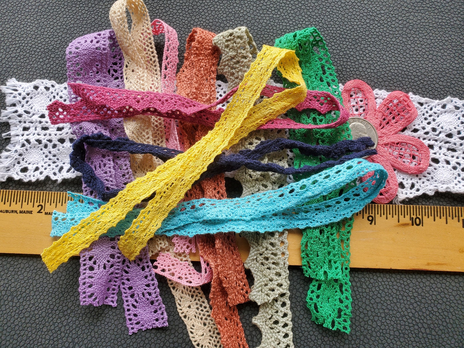 10 Colors Rainbow of Cotton Lace Mixed Bag 12 Inch 18 Inch or 1 Yard ...