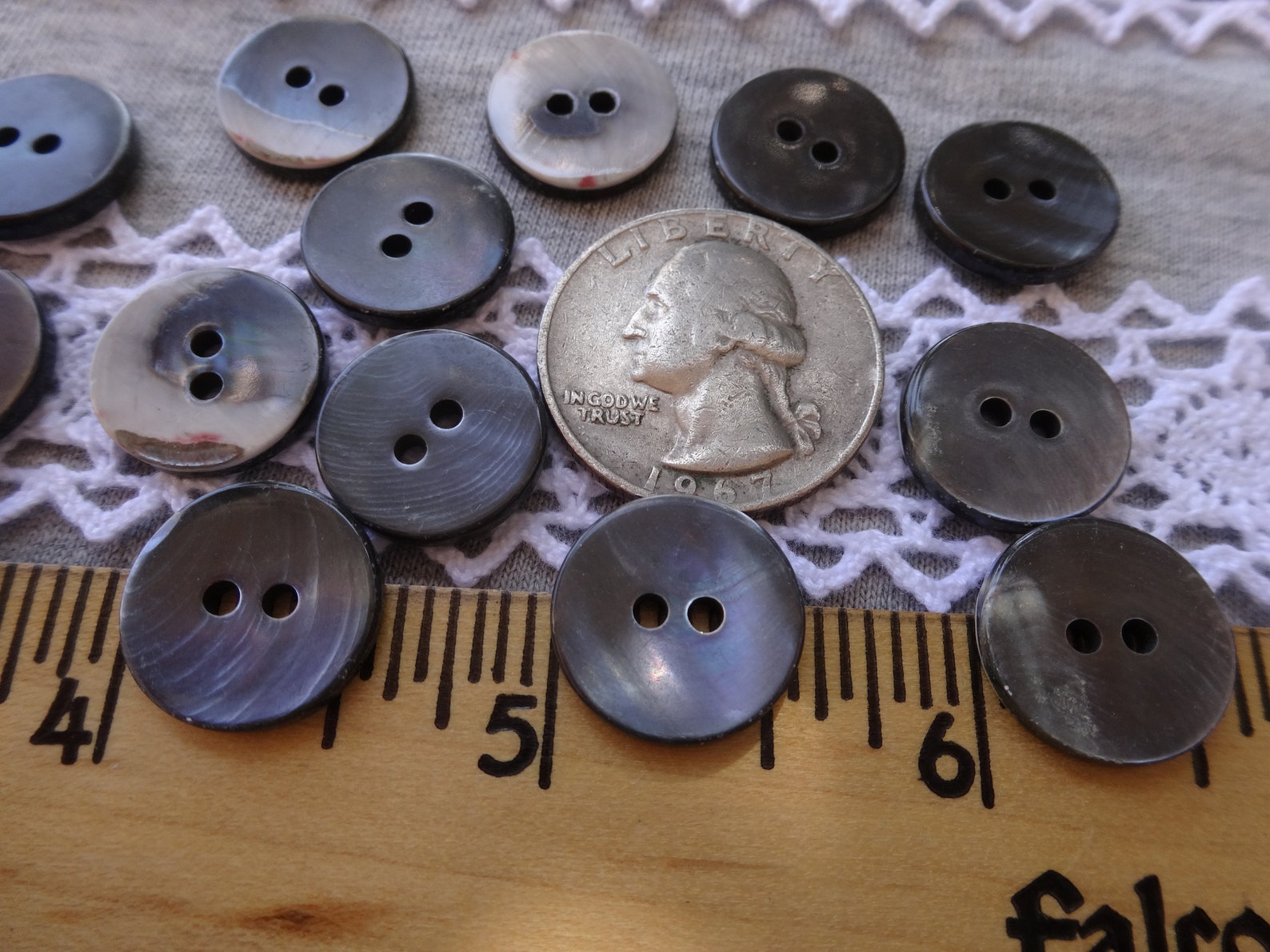 Thick Gray Smoke Trocas Shell Buttons 15mm 23L MOP Sewing 2 - Etsy