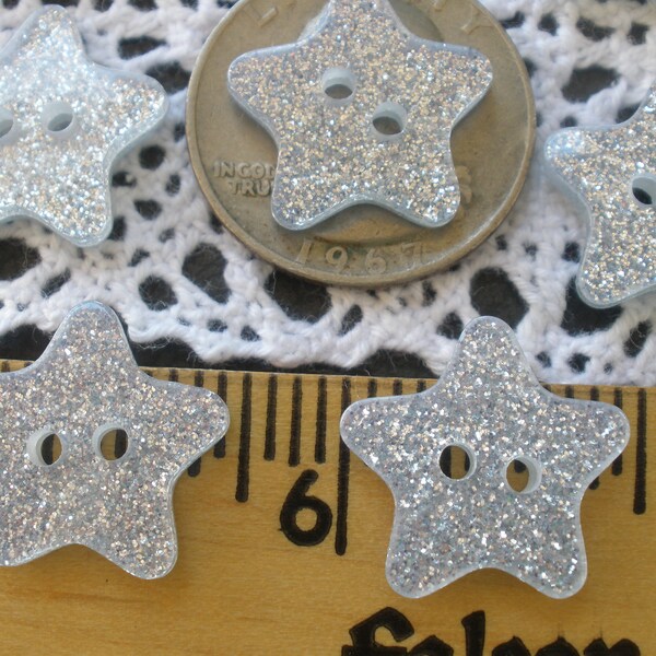 Silver Glitter Stars - Etsy
