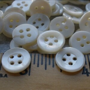 13MM Bulk River Shell White Vintage MOP Classic Shirt Buttons 100 ...