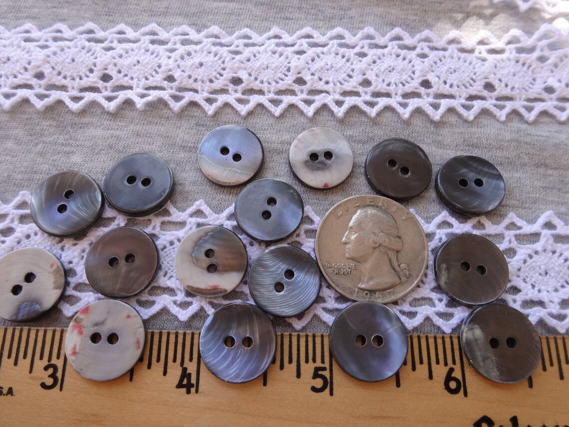 Thick Gray Smoke Trocas Shell Buttons 15mm 23L MOP Sewing 2 - Etsy