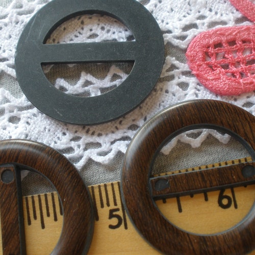 Basic Black Round Plastic Buckle Scarf Slide 1.5 Opening - Etsy
