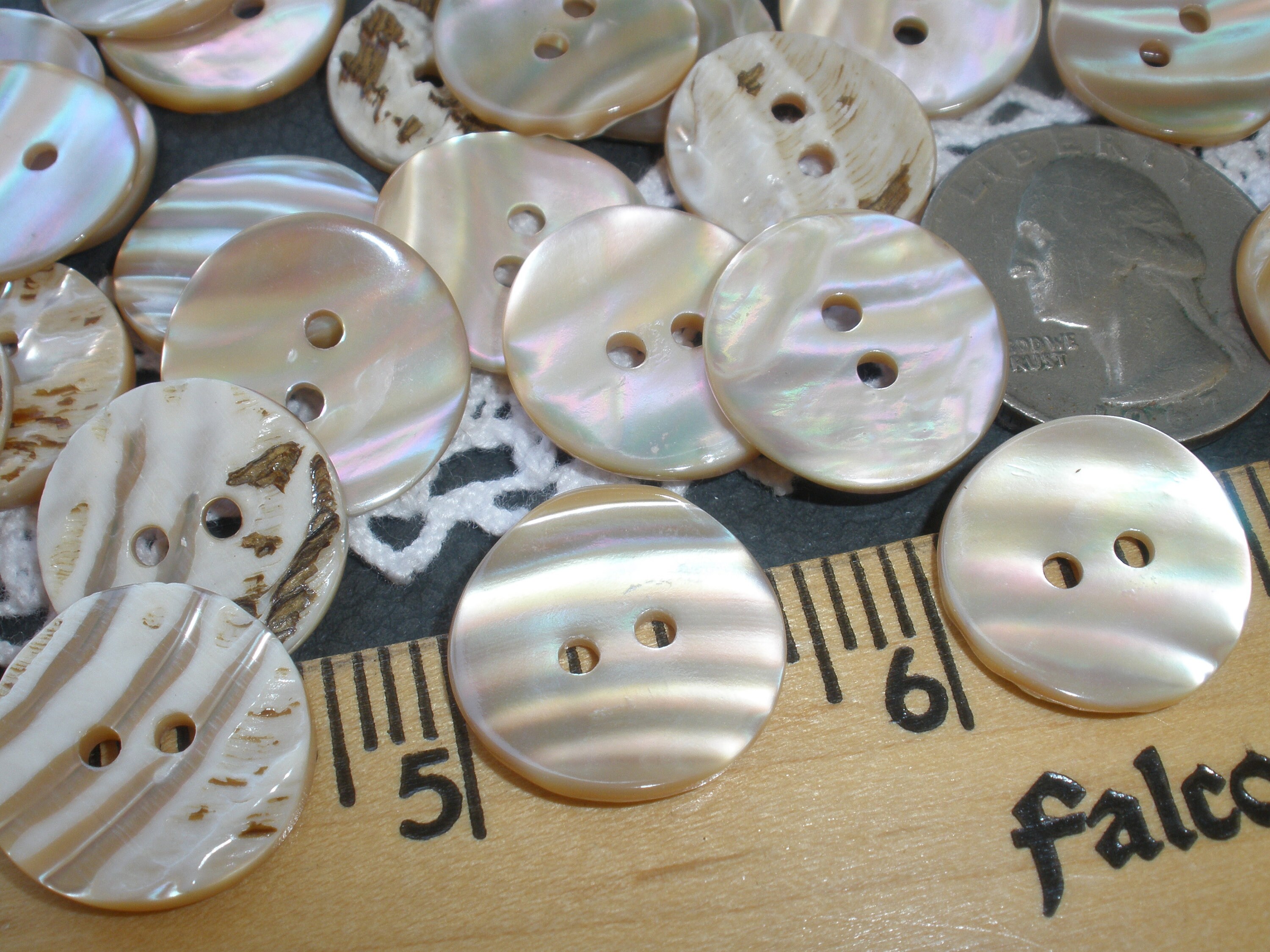 Champagne Lustre Real Shell Buttons 11/16 28L MOP | Etsy