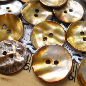 Gold Tone Dyed MOP Shell Buttons 22MM 36L 7/8" Pearl 2 Hole Sew on 6 ...