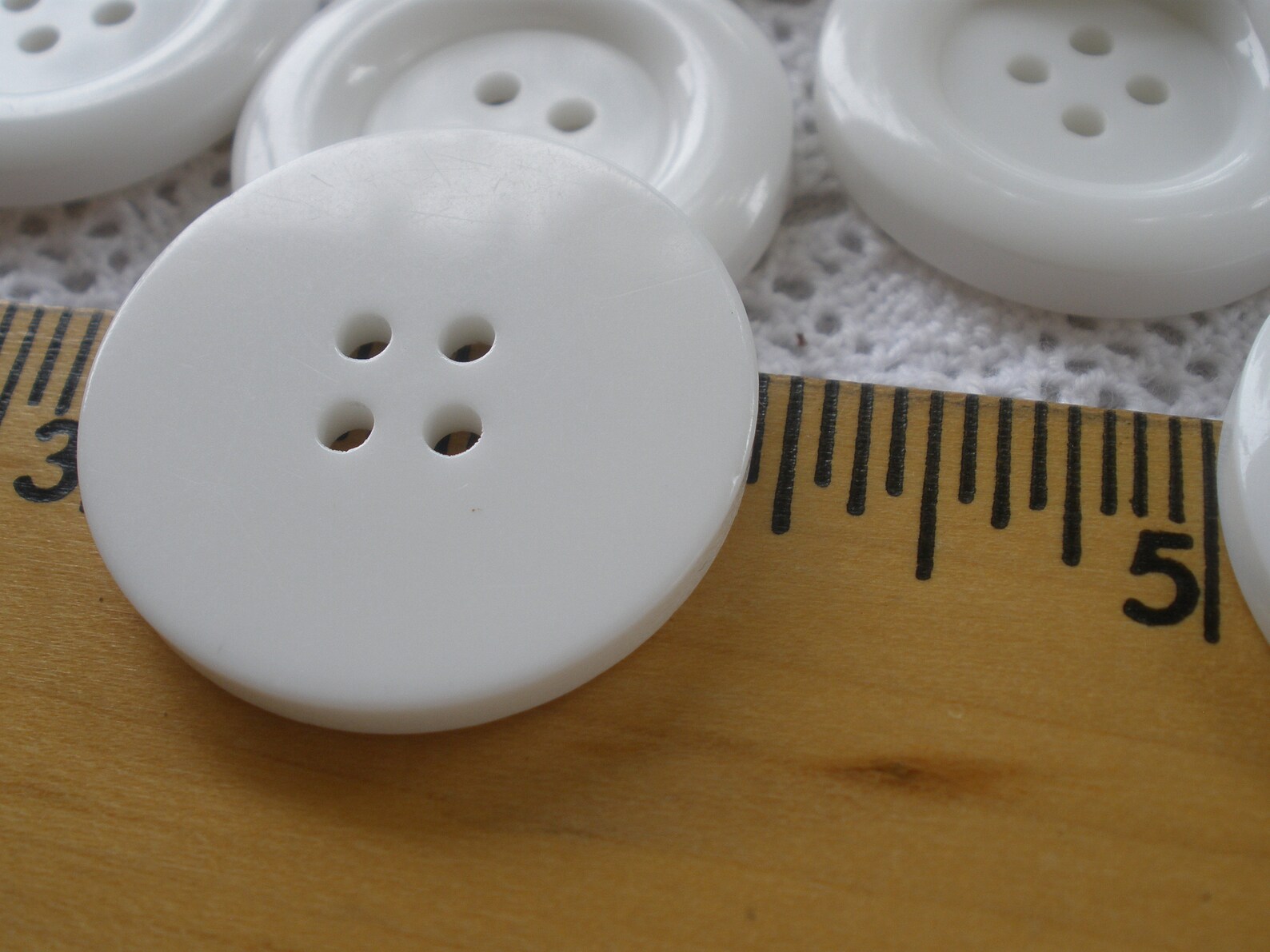 30MM Large Thick White Coat Buttons 4-hole Sew on Size 48L Plastic ...