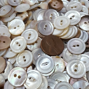Vintage Pearly White Carved Real River Shell Buttons Fisheye MOP Shirt ...