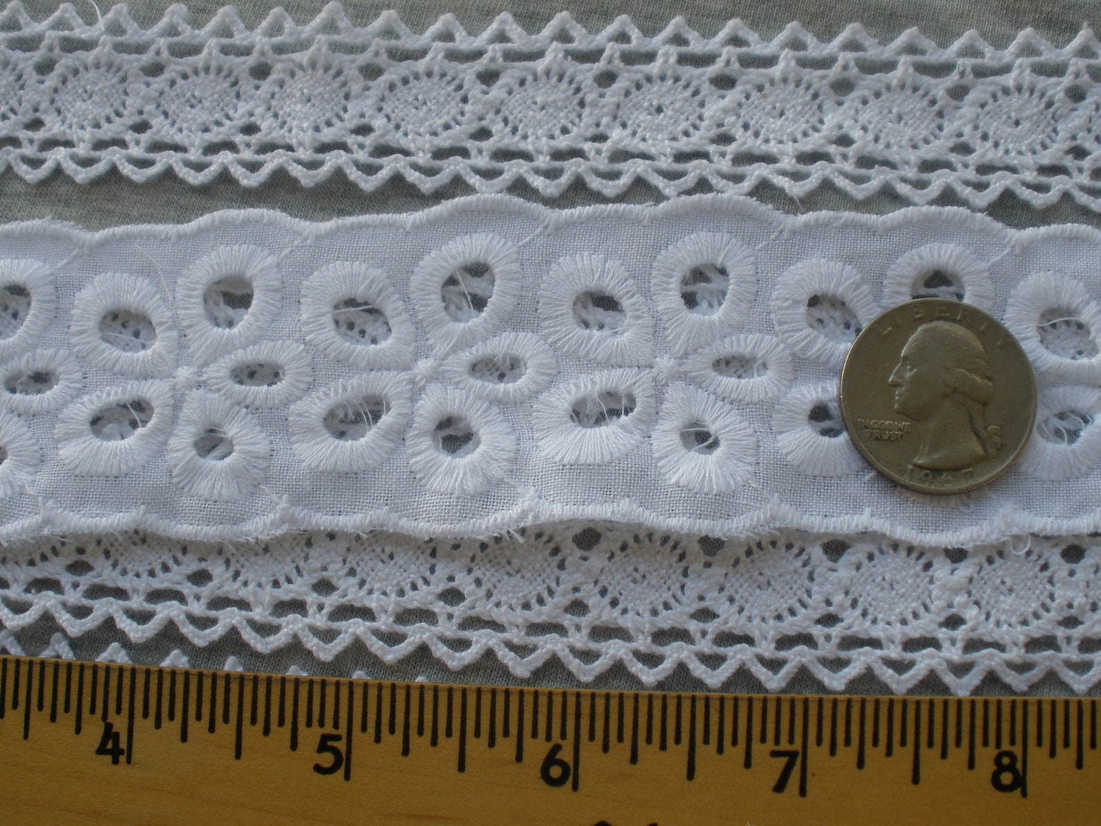 Embroidered Eyelet Trim Bright White Scallop Edging 1 - Etsy