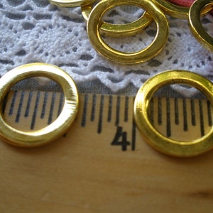 18MM OD / 13MM ID Small Metal Flat Cast O Rings Gold Tone Round 1/2 ...