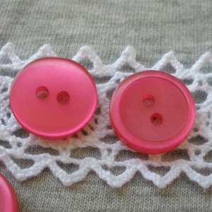 24 Cool Vintage Bright Pink Buttons 9/16" (22L 14MM) Shiny Rim 2 Hole ...