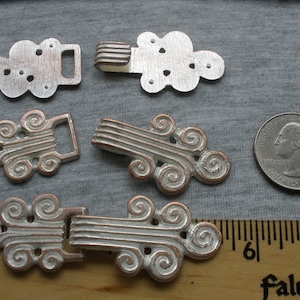 Swirling Clouds Sweater Clasp Silver Copper or Antique Pewter Color ...